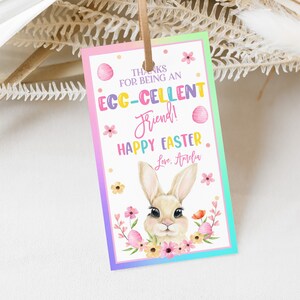 EDITABLE You're an Egg-cellent Friend Tag Happy Easter Gift Tags ...