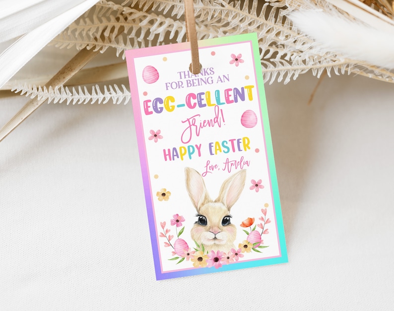 EDITABLE You're an Egg-cellent Friend Tag Happy Easter Gift Tags ...