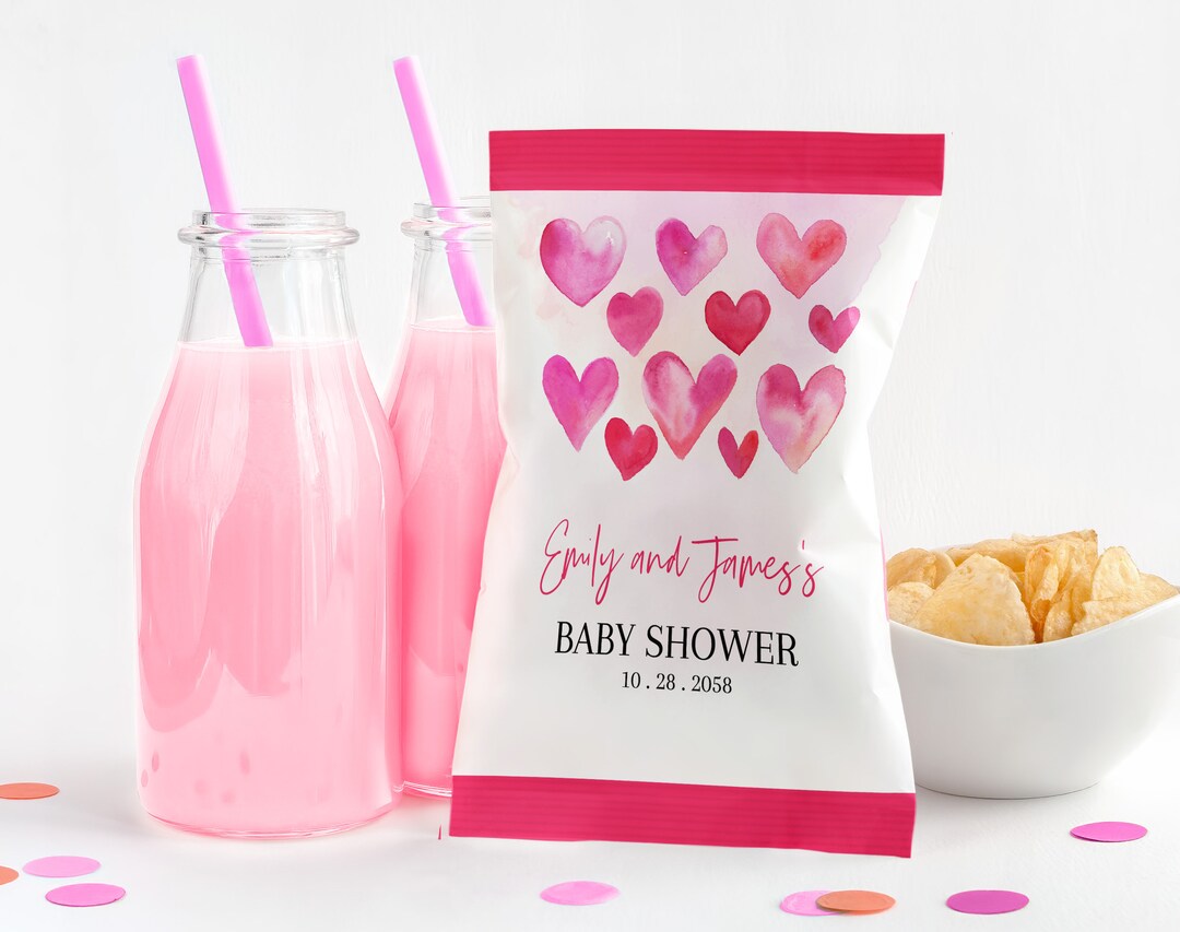 Valentines Day Chip Bag Labels Sprinkled With Love Girl Baby Shower ...
