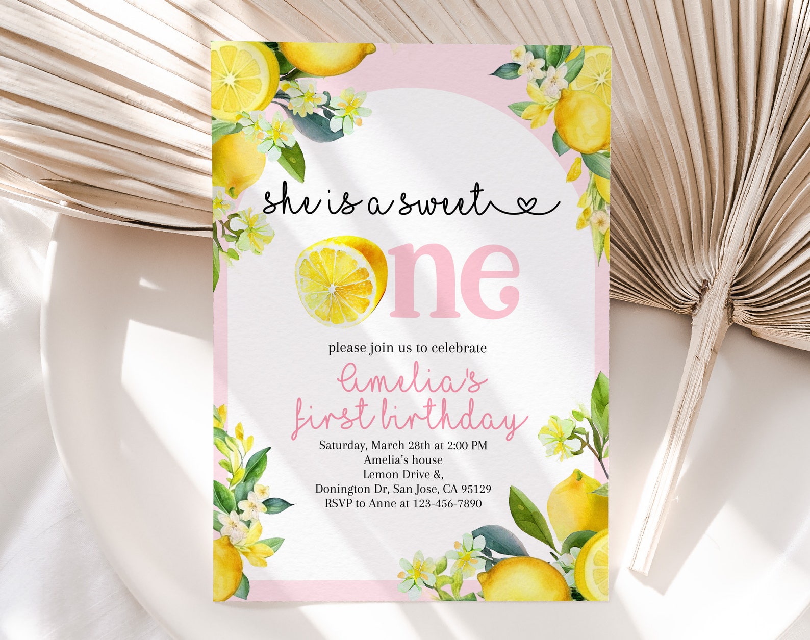 Lemon Birthday Invitation Our Main Squeeze Invite Citrus - Etsy