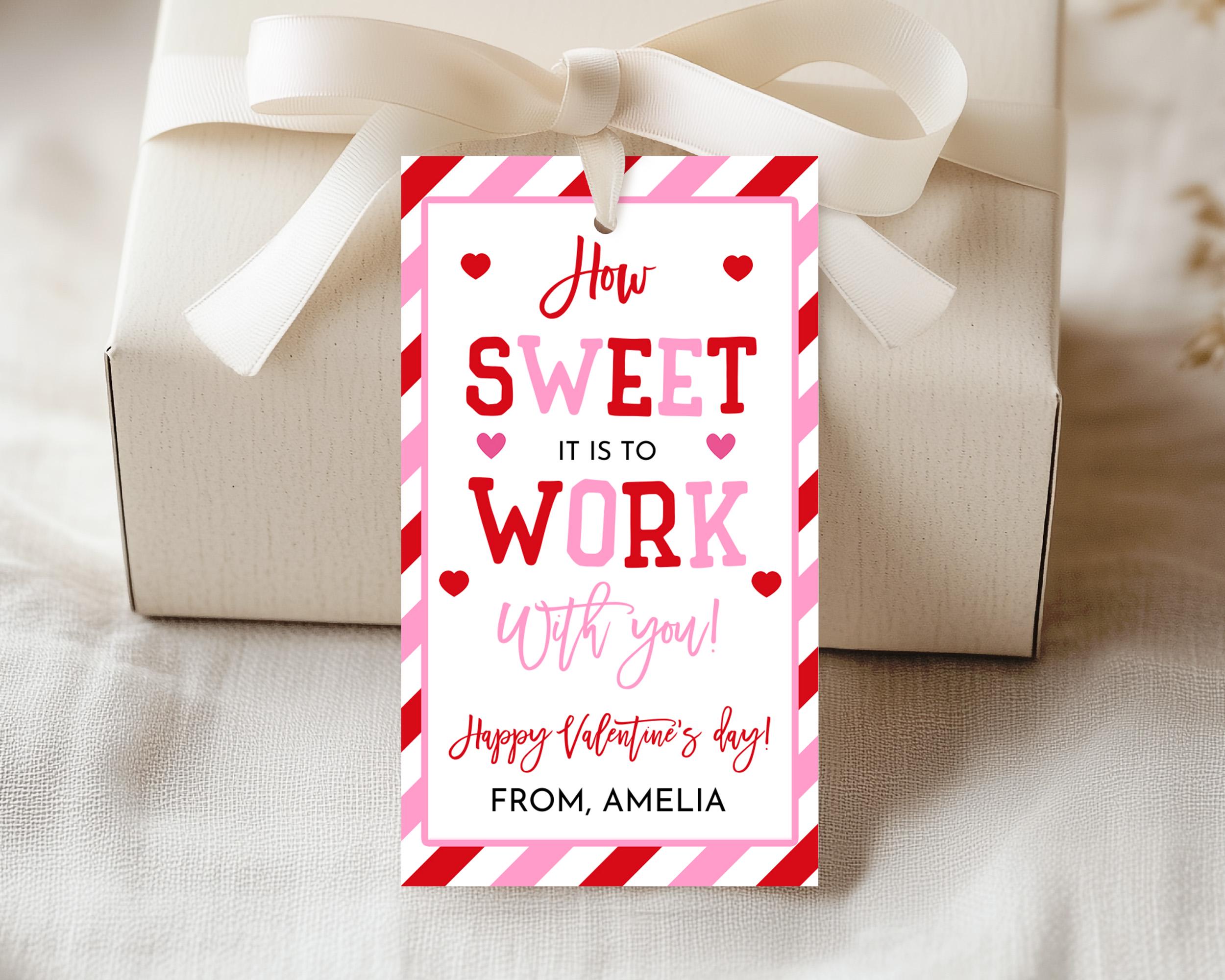 How Sweet It is to Work With You Valentines Day Tag Coworker Valentine ...