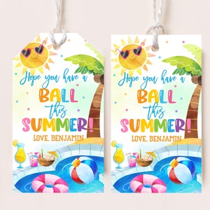 Hope You Have a Ball This Summer Tag End of School Year Gift Tags PTO ...