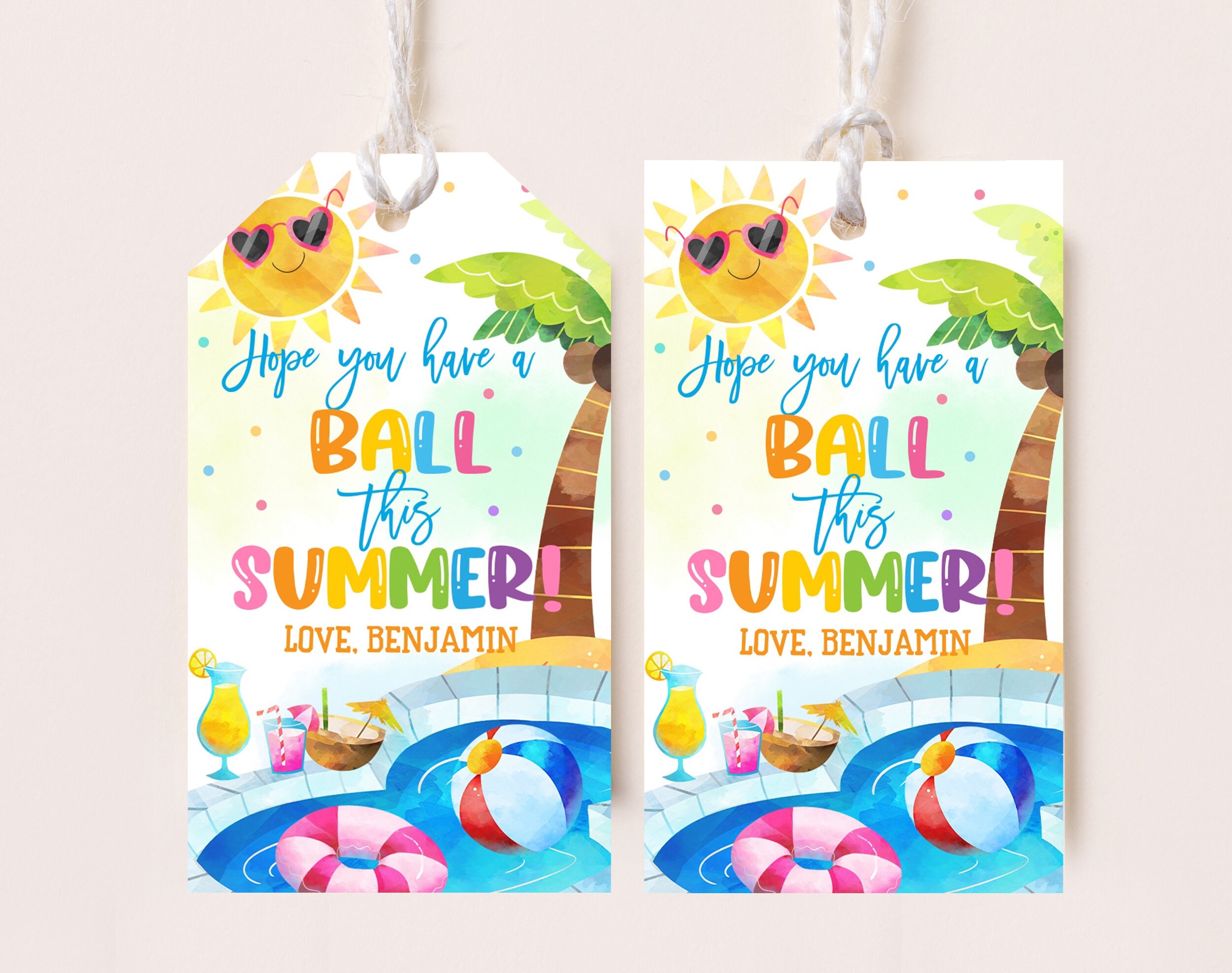 Hope You Have a Ball This Summer Tag End of School Year Gift Tags PTO ...