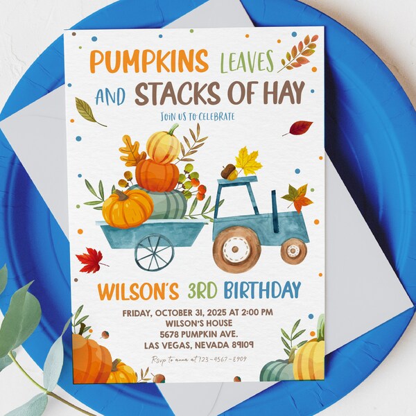Fall Theme Birthday Invitation - Etsy Canada