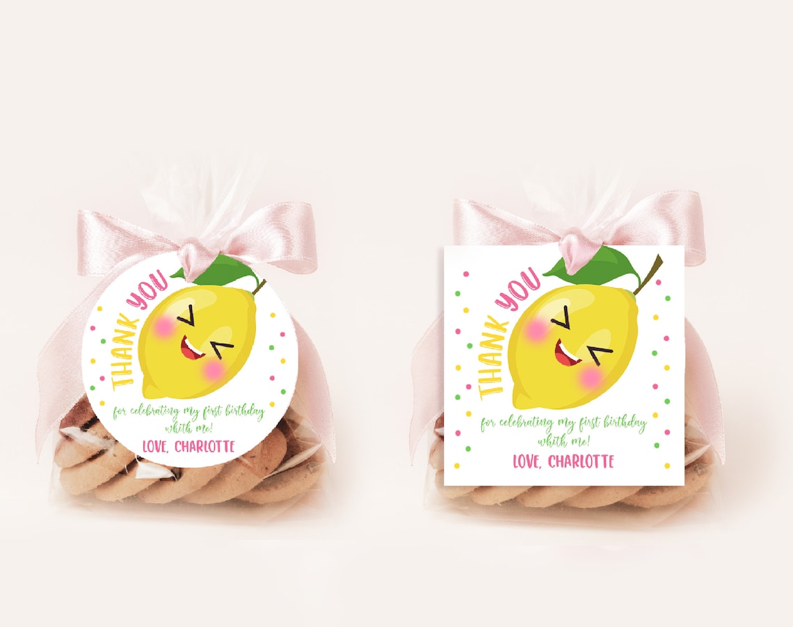 Lemon Thank You Tag Lemonade Party Gift Tags Baby Shower Favor Label ...
