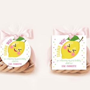 Lemon Thank You Tag Lemonade Party Gift Tags Baby Shower Favor Label ...