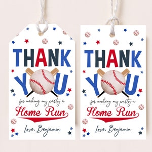 Baseball Baby Shower Favor Tags Softball Birthday Thank You Tags Boy ...