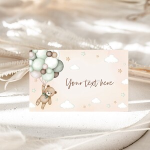 Teddy Bear Food Labels Fall Baby Shower Food Tent Cards Boho - Etsy
