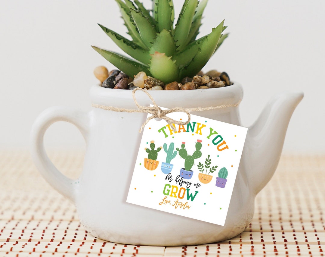 Thank You for Helping Me Grow Tag Mom Grandma Plant Tags Teacher ...