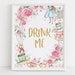 Alice in Wonderland Table Sign Onederland Drink Me Girl First Birthday ...