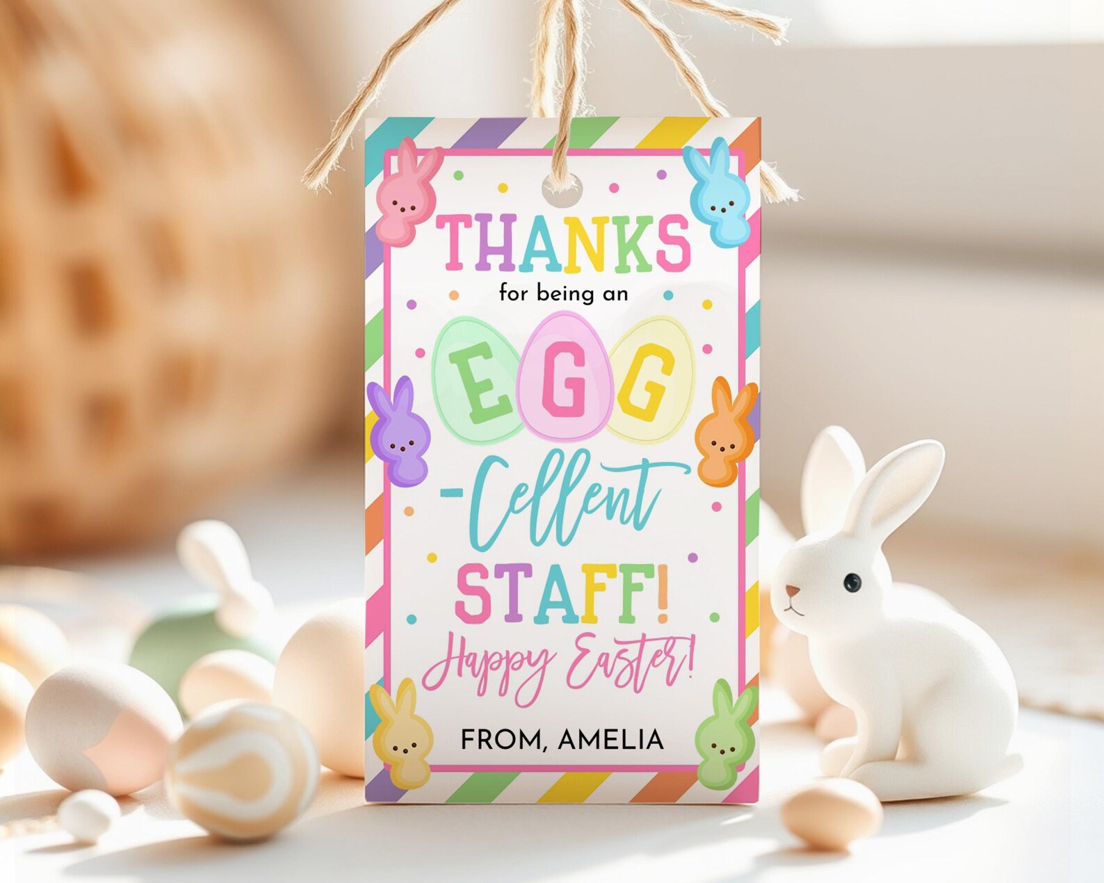 Thanks for Being an Eggcellent Staff Easter Gift Tags Coworker Team ...