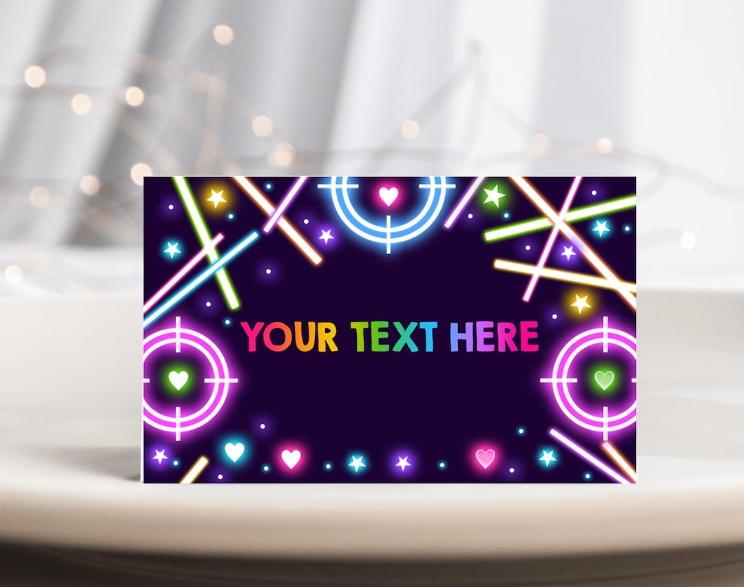 Laser Tag Food Tents Girl Gamer Birthday Decor Kids Neon Glow Party ...