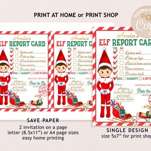 Elf Report Card Christmas Elf Letter From Your Elf Letter to - Etsy
