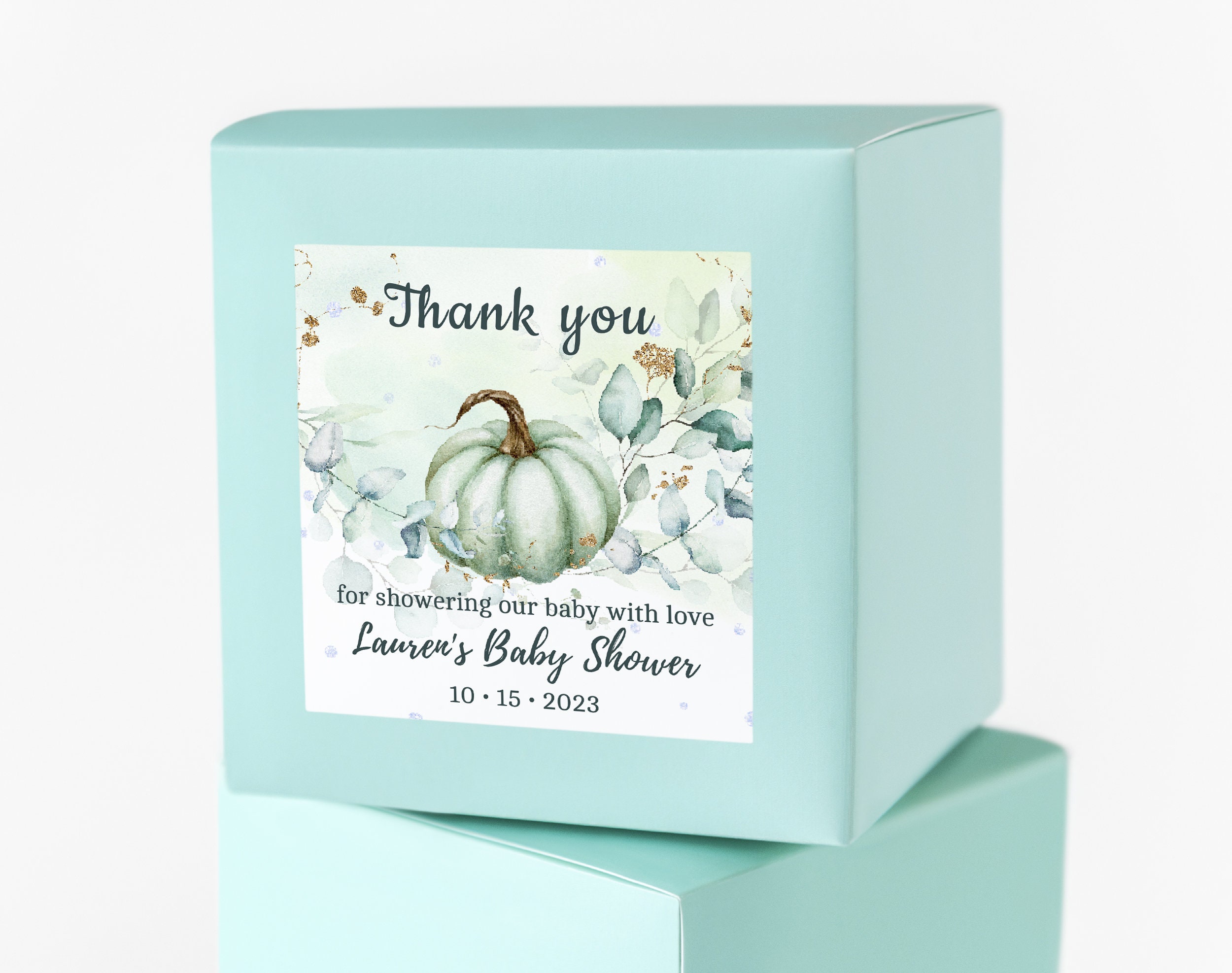 Pumpkin Favor Sticker Fall Autumn Baby Shower Birthday Thank You Tags ...