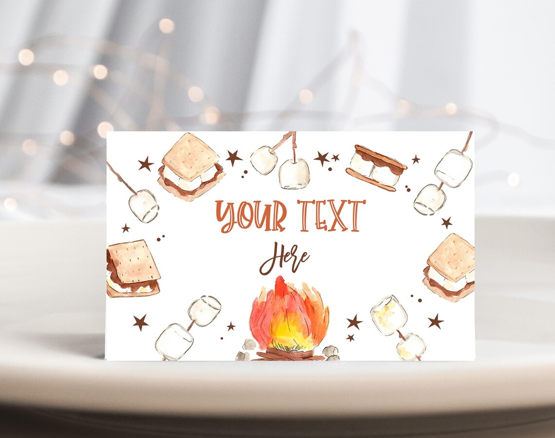 S'mores Birthday Food Tents Smores Baby Shower Food Label Fall Party ...
