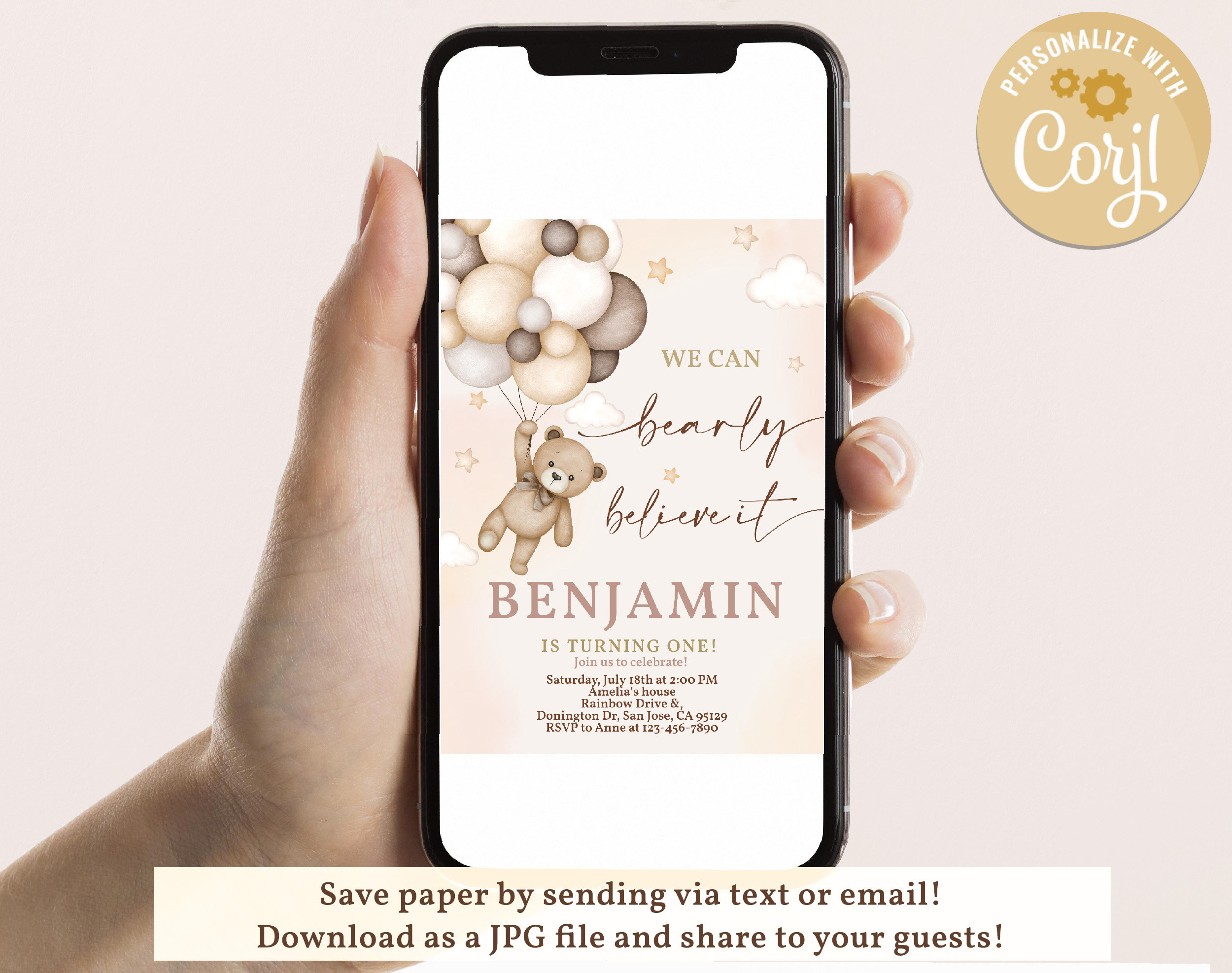 Teddy Bear Invitation 1st Birthday Party Invites Boy Kids Any - Etsy ...