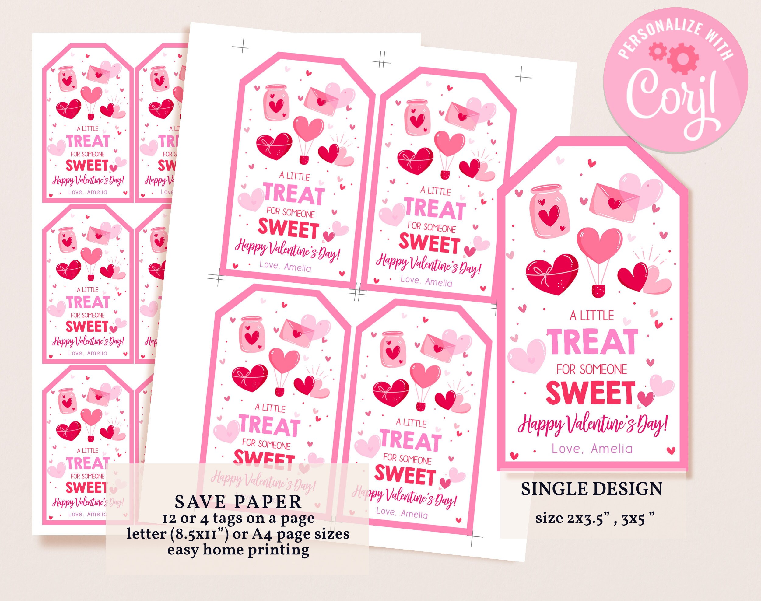 A Little Treat for Someone Sweet Tag Happy Valentine Tag Valentines Day ...