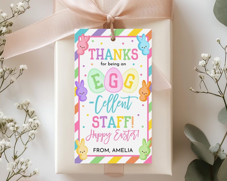 Thanks for Being an Eggcellent Staff Easter Gift Tags Coworker Team ...