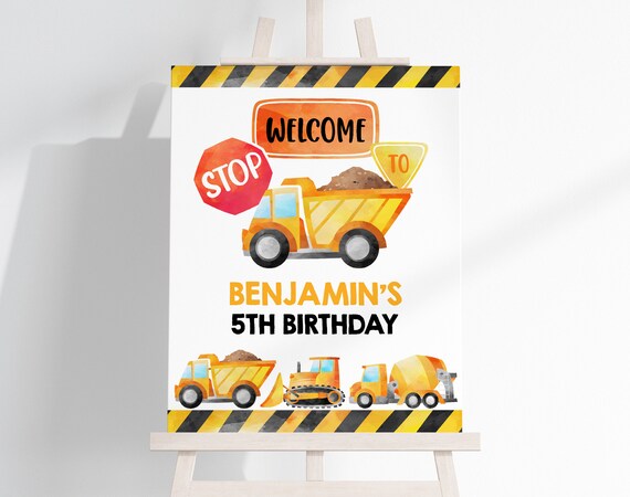 Construction Birthday Yard Sign Construction Welcome Sign Dump - Etsy