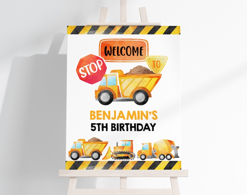 Construction Birthday Yard Sign Construction Welcome Sign Dump Truck ...