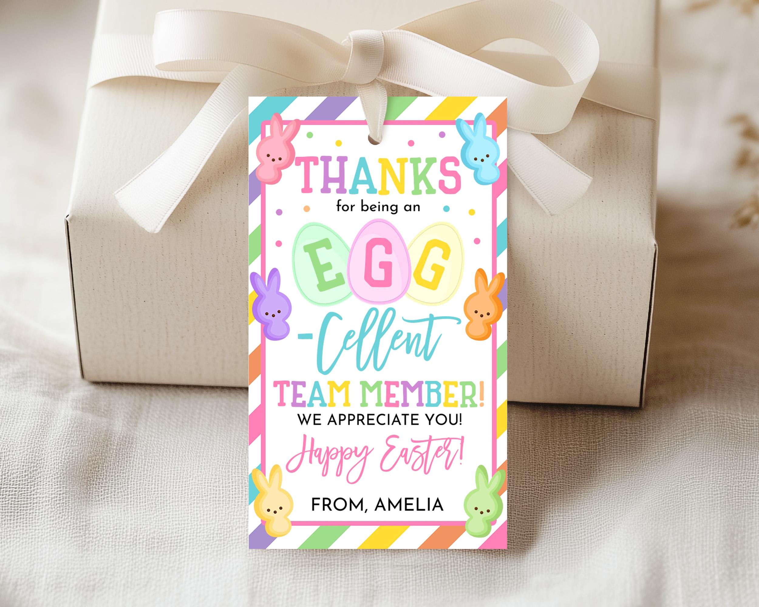 Thanks for Being an Eggcellent Team Member Easter Gift Tags Staff ...