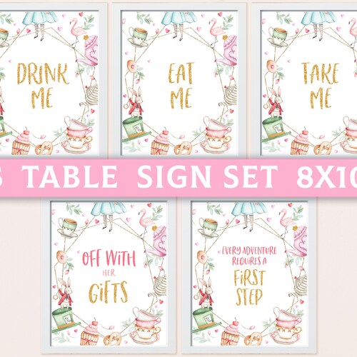 Alice in Wonderland Table Sign Onederland Sweet Treat First - Etsy