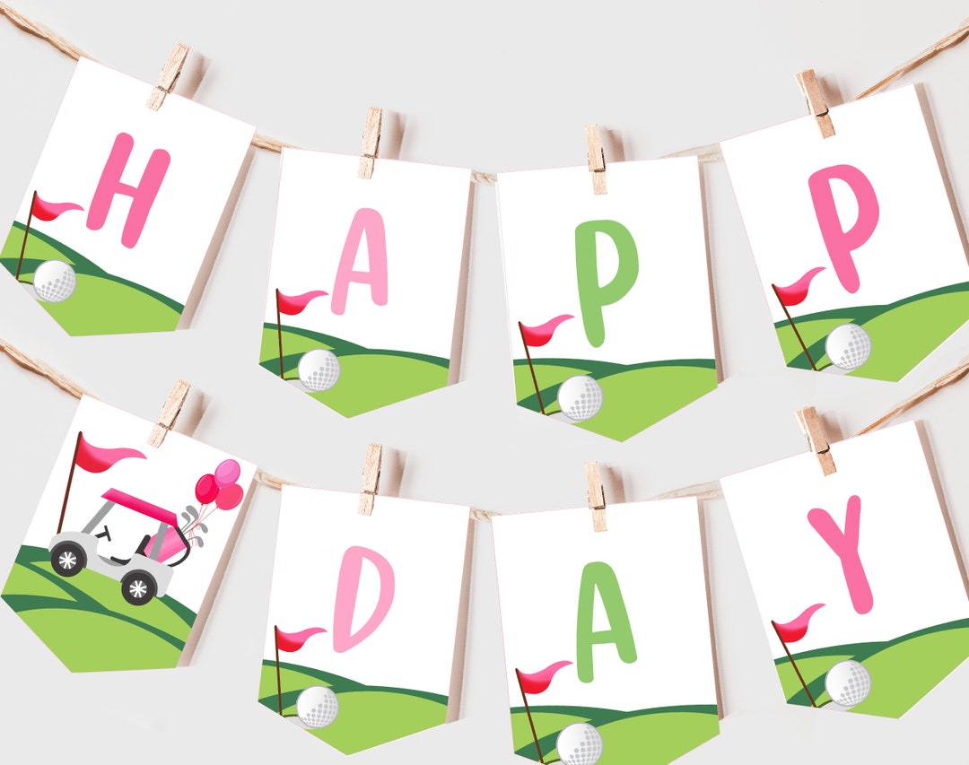Golf Birthday Banner Hole in One Birthday Party Decor Girl First 1st ...