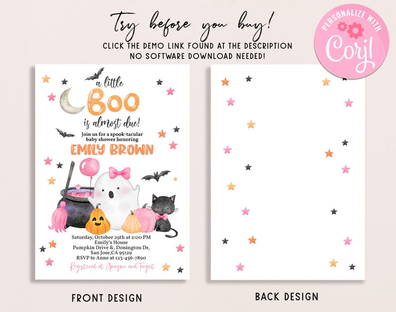 Little Boo Baby Shower Invitation Cute Halloween Baby Shower - Etsy