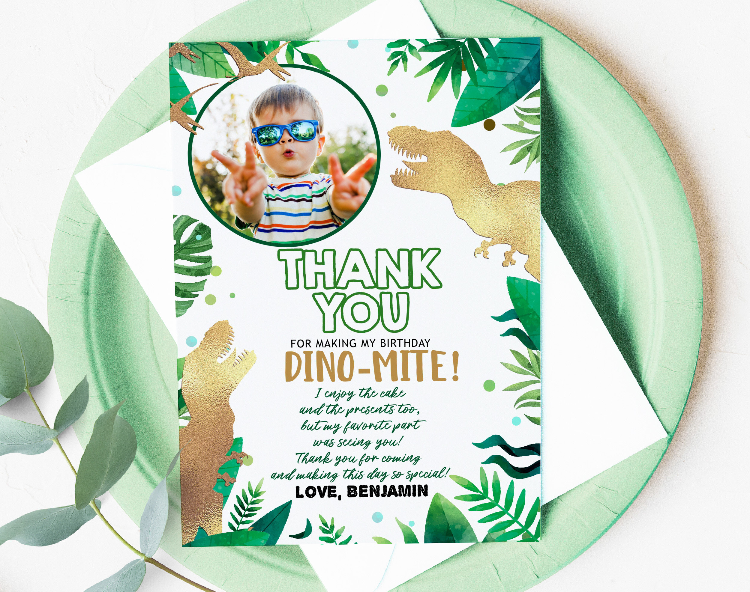 Dinosaur Thank You Cards Dinosaur Photo Thank You Notes Boy Girl Kids ...