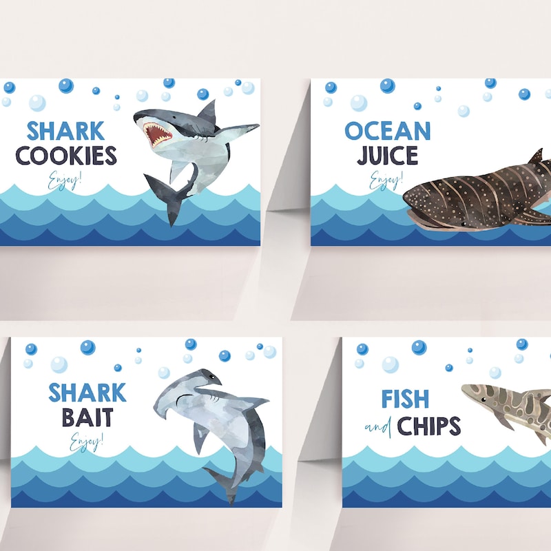 Shark Food Table Signs - Etsy