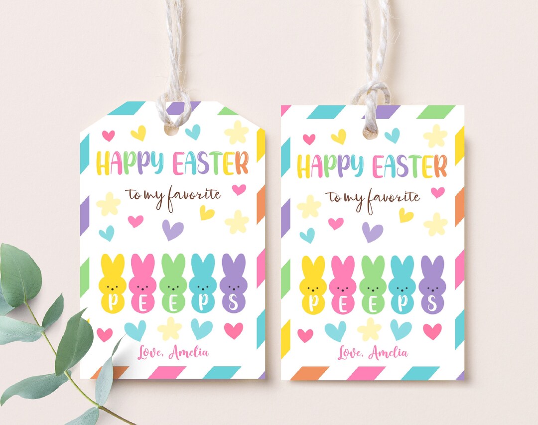 EDITABLE Easter Tag to My Favorite Peeps Party Cookie Favor Family ...