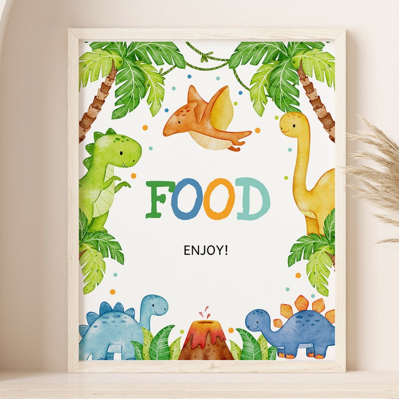 Dinosaur Food Signs Printable - Etsy