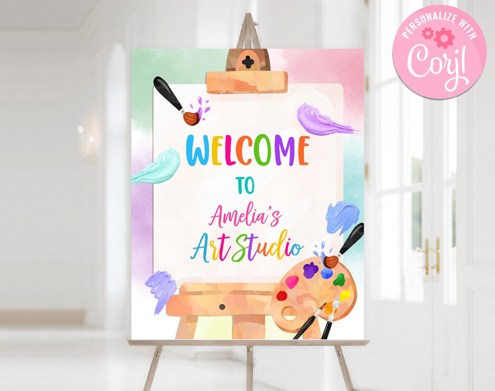 Art Welcome Sign Painting Party Signs Art Birthday Party - Etsy