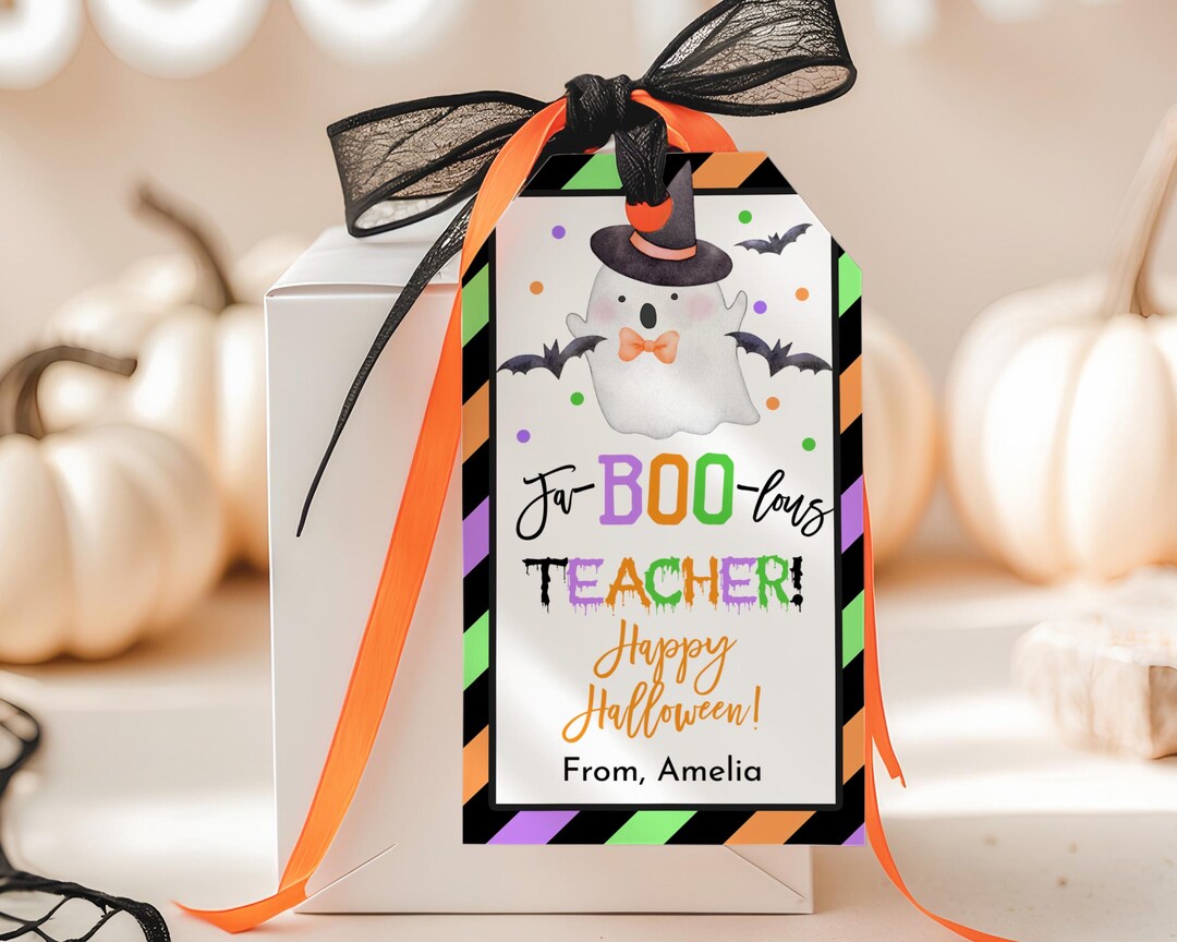 Fa-boo-lous Teacher Gift Tag, Halloween Favor Tags, School Staff ...