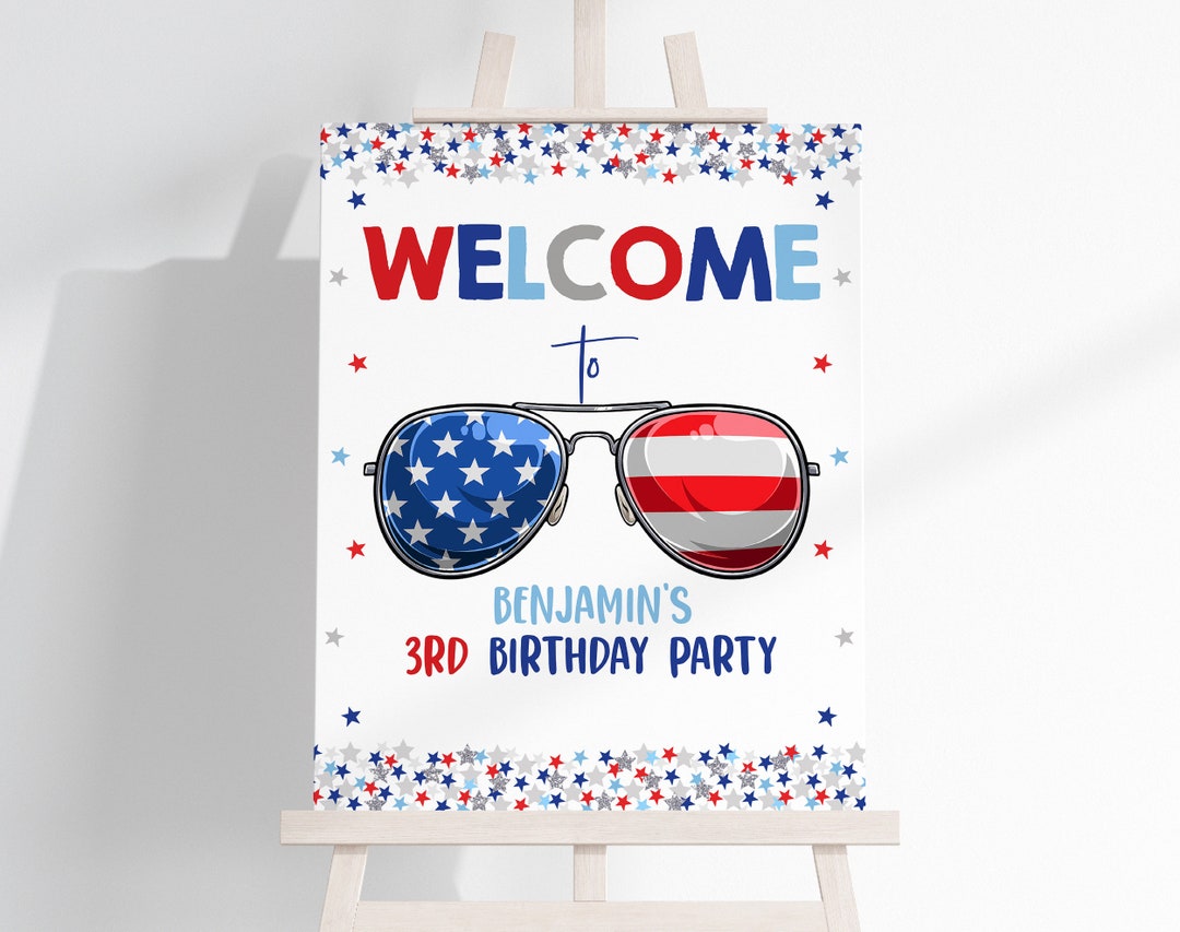 4th of July Welcome Sign Fourth of July Poster Independence Day ...