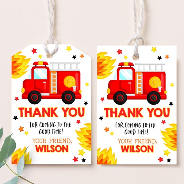 Fire Truck Thank You - Etsy
