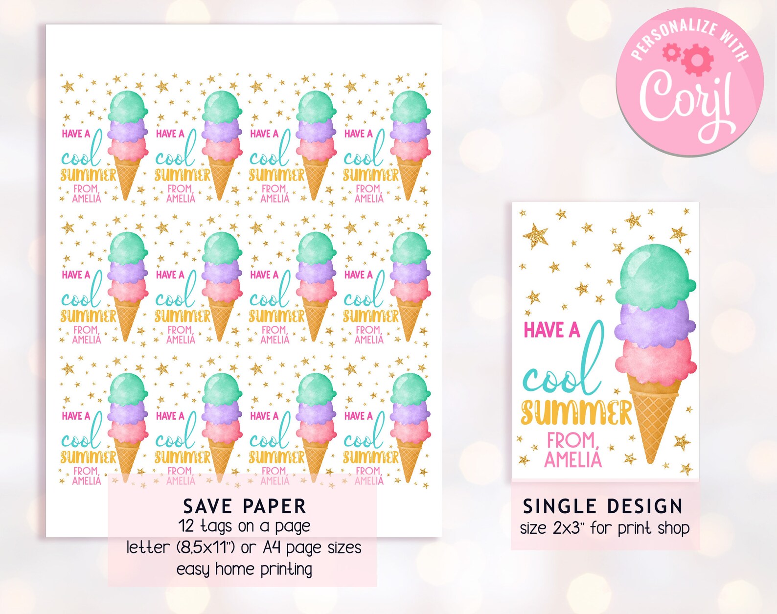 Summer Gift Tags Break End of School Year Kids Party Favor Last Day ...