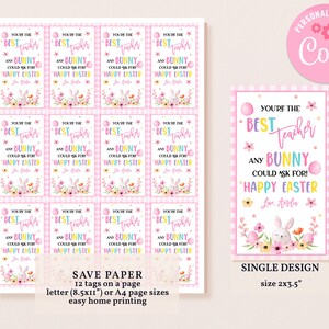Easter Gift Tags You're the Best Teacher Any Bunny Could Ask for Favor ...