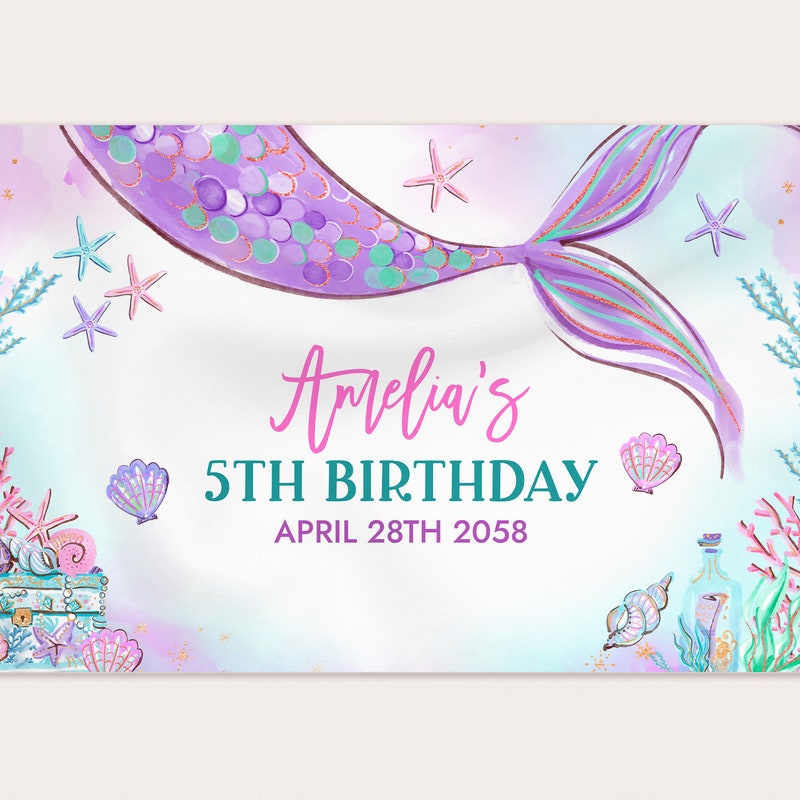 Mermaid Party Backdrop - Etsy