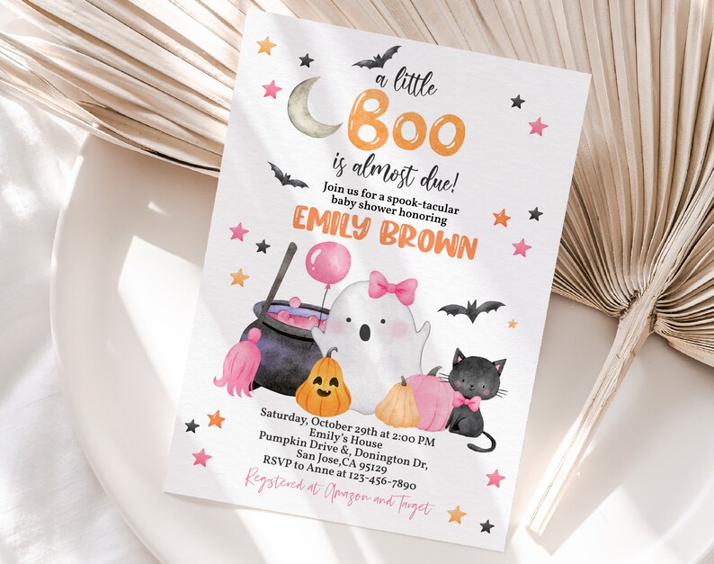 Little Boo Baby Shower Invitation Cute Halloween Baby Shower - Etsy
