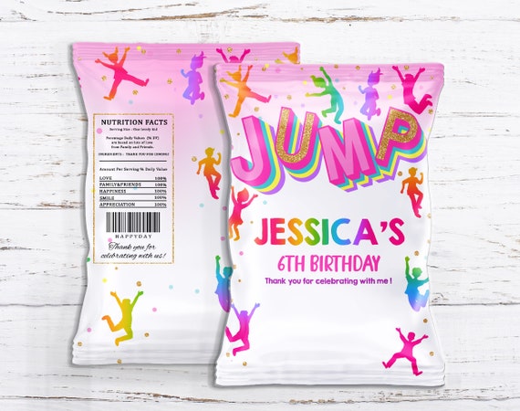 Jump Birthday Party Chip Bag Trampoline Bounce House Air Favor | Etsy
