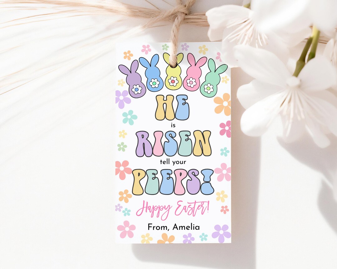 He is Risen Tell Your Peeps, Religious Easter Gift Tag, Christian ...