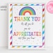 Teacher Appreciation Poster Printable Staff Appreciation Sign Thank You ...
