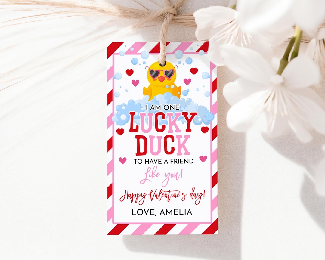 I Am One Lucky Duck to Have a Friend Like You Valentines Day Tag Kids ...