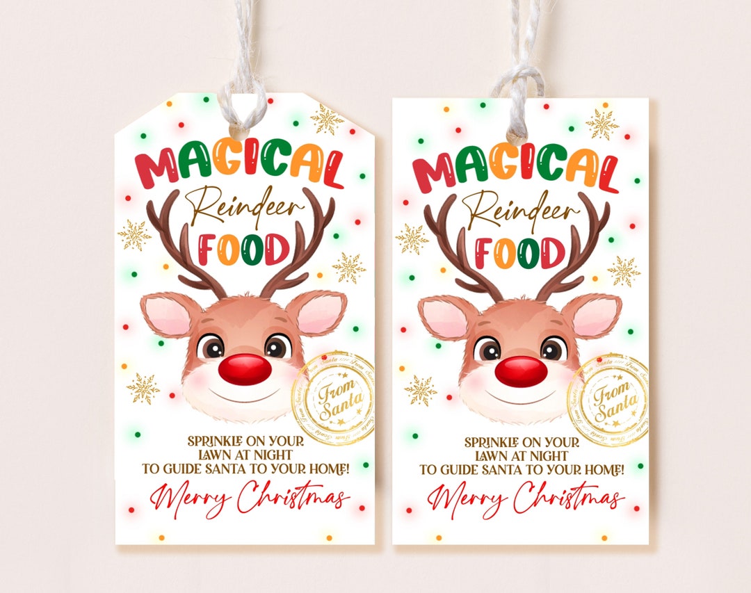 Magical Reindeer Food Tags Christmas Eve Traditions Favor Tags Reindeer ...