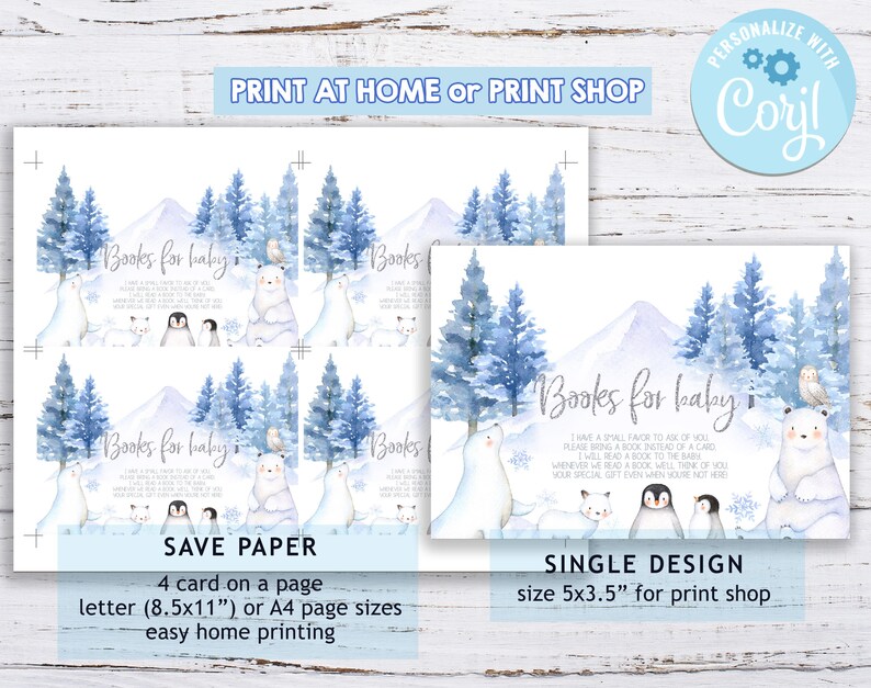 Winter Wonderland Baby Shower Books for Baby Table Sign Polar - Etsy