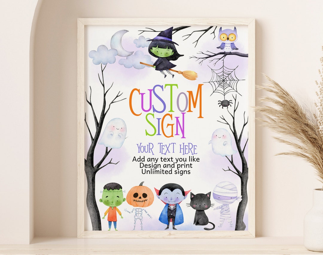 Halloween Birthday Custom Sign Kids Halloween Costume Party Decor ...