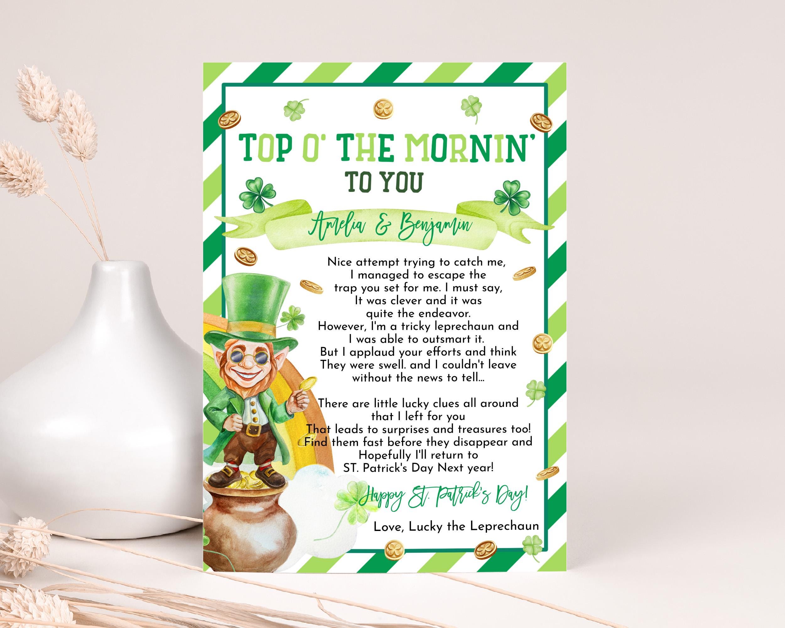 Printable Leprechaun Letter, St Patrick's Day Trap Note for Kids ...
