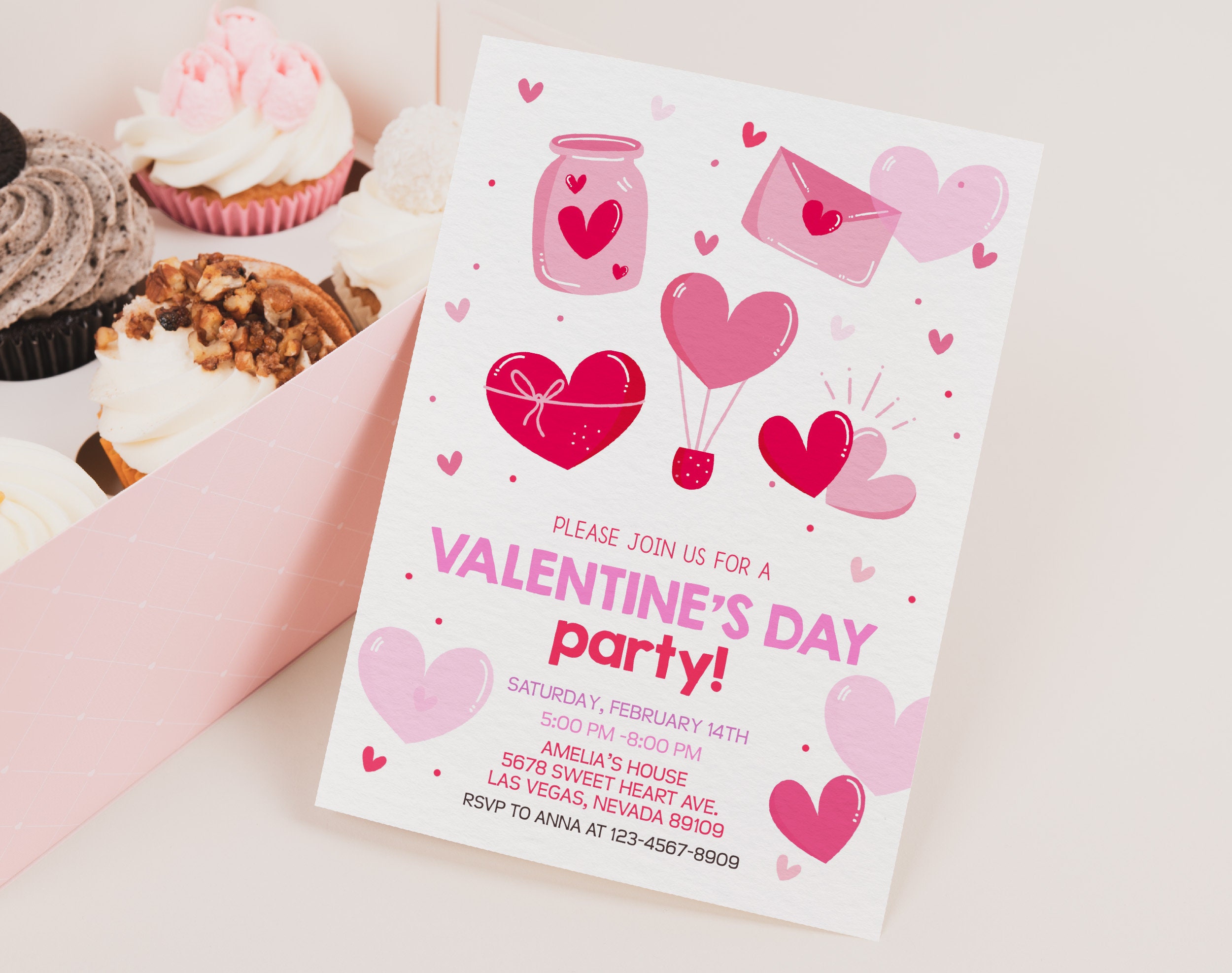 Valentines Day Invitation Brunch Party Invites Happy Valentine - Etsy