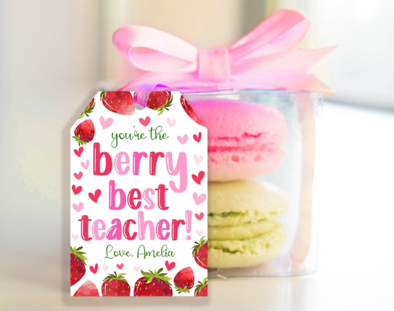 You're the Berry Best Teacher Appreciation Tag Strawberry - Etsy